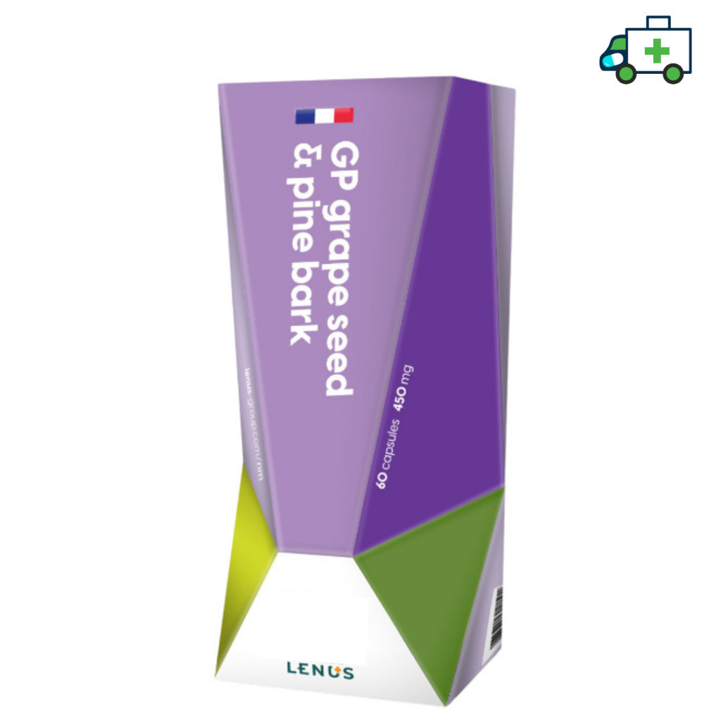 Lenus GP สารสกัดเมล็ดองุ่น & เปลือกสน (ตราเลนัส) 60 แคปซูล [Plife ...
