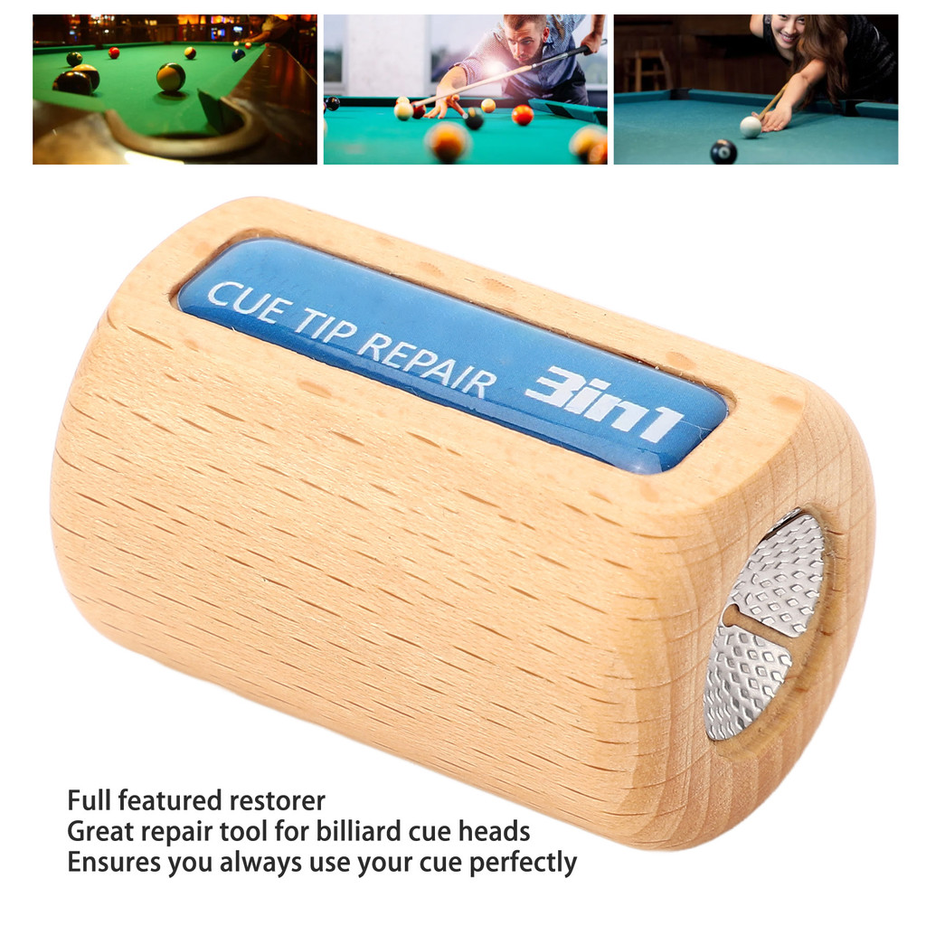 [WMA] 3 In 1 Cue Tip Repair Multifunctional Cue Shaper Tip Repair Tool สําหรับอุปกรณ์เสริมซ่อม ...