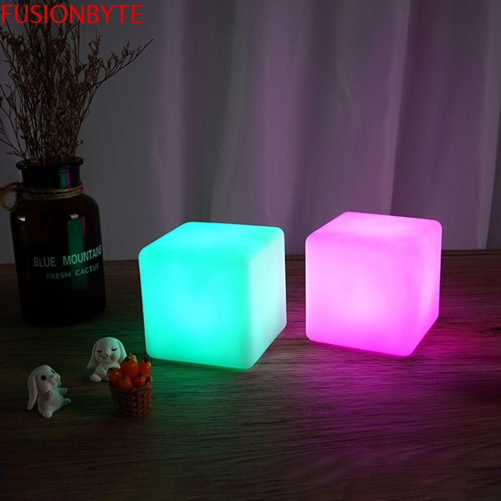 Fusionbyte ไฟ Led Cube, 16 สีเปลี่ยน RGB Mini Square Night Light, โต๊ะตกแต่งที่มีสีสันหรี่แสงได้ ...