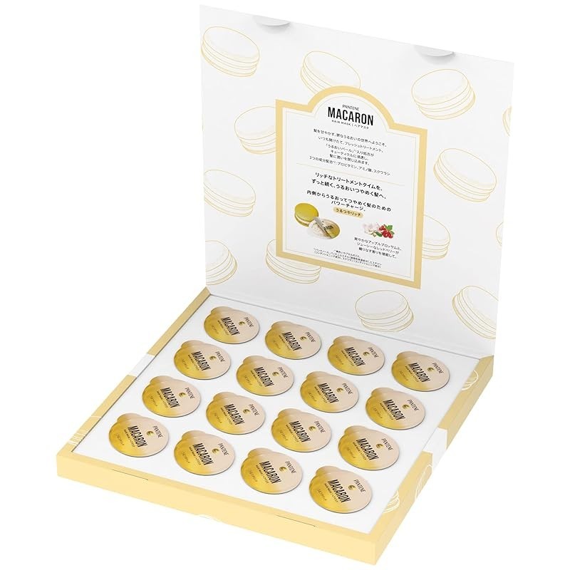 【Direct from Japan】Pantene Macaroon Hair Mask Urushiny Rich 12 mL x 16 ...