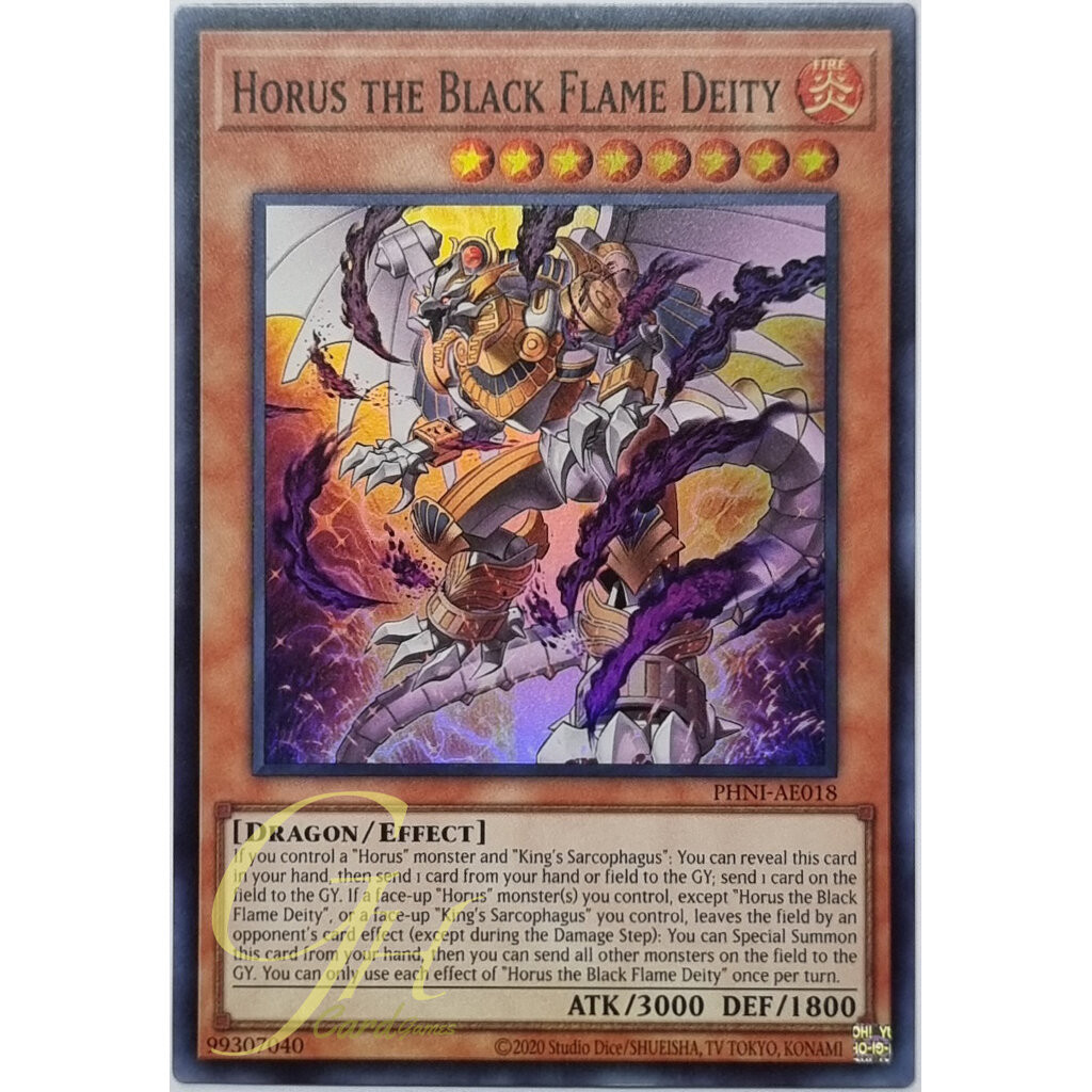 Yugioh [PHNI-AE018] Horus the Black Flame Deity (Super Rare) | Shopee Thailand