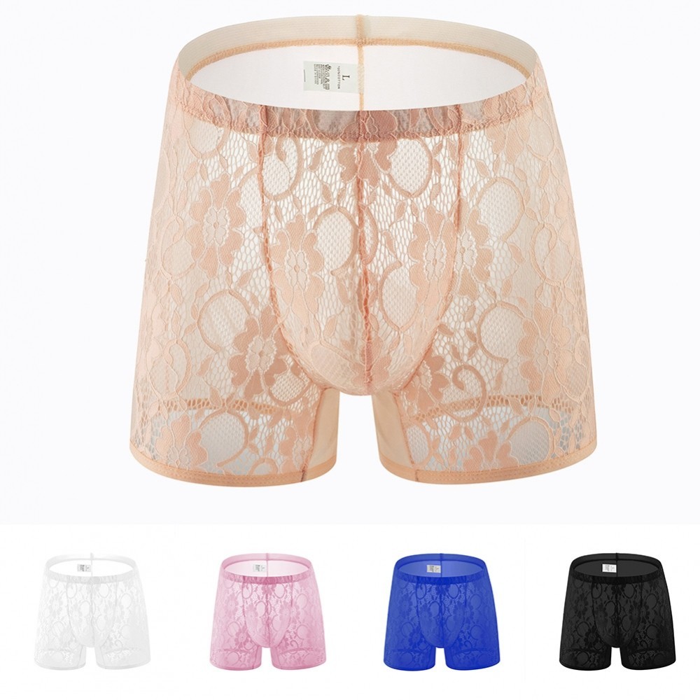 Male See-Through Sex Sexy Sheer Trunks Ultra-Thin Breathable Underwear ...