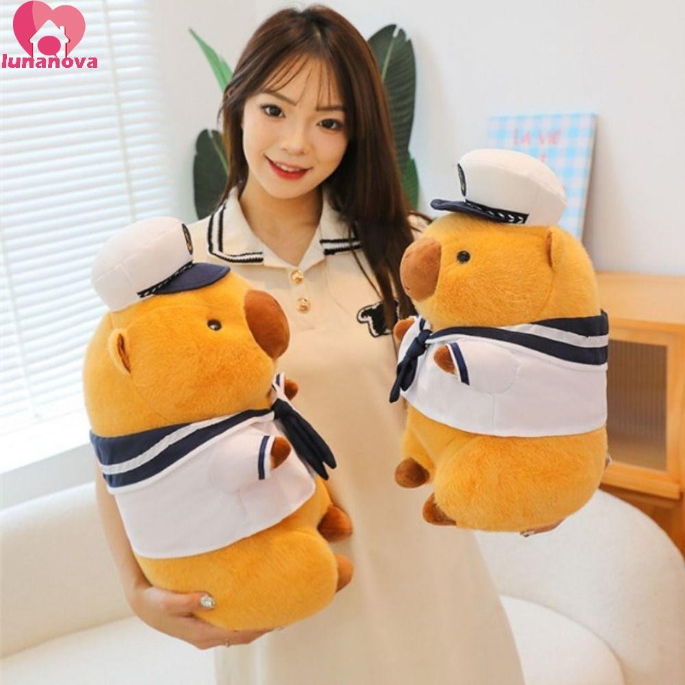 Lunanova Navy Sailor Capybara ตุ๊กตา, Capybara รูปร่างการ์ตูนจําลอง ...
