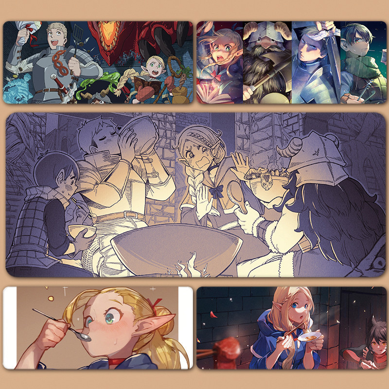 อร่อยใน Dungeon Meal Danjon Meshi XXL แผ่นรองเมาส์ขนาดใหญ่คอมพิวเตอร์ ...