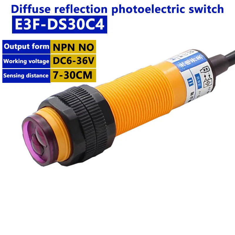 สวิตช์เซนเซอร์โฟโตอิเล็กทริก E3F-DS30C4 NPN PNP DC5-36V 30 ซม. ปรับได้ E3F-DS30P1 P2 C2 | Shopee ...
