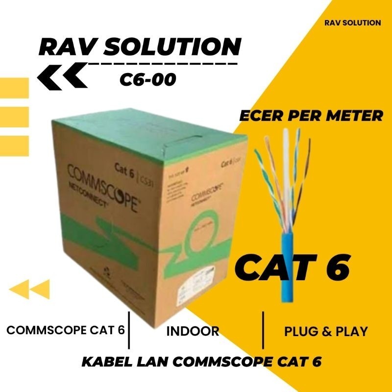 สาย LAN Cat COMMSCOPE 6 ต่อ METER | Shopee Thailand