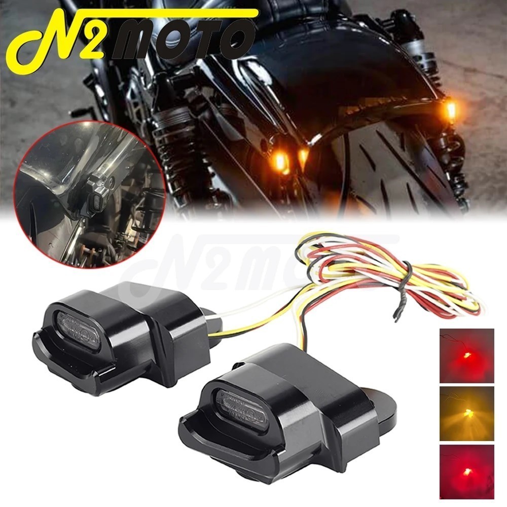 N2 Motorcycle LED 3 in 1 Turn Signals 12V Rear Brake Taillight E-mark ...