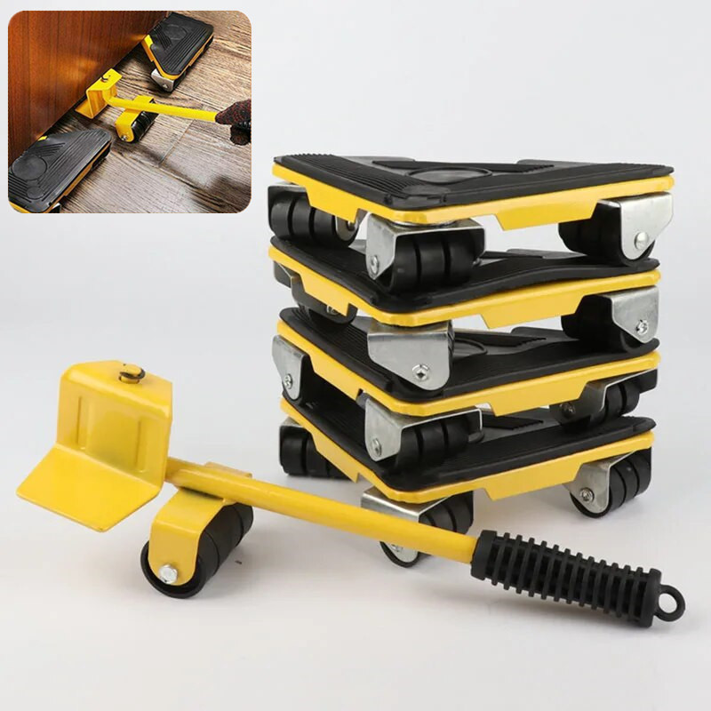 666 Tool 5ชิ้น อุปกรณ์ช่วยย้ายของ อุปกรณ์ช่วยขนย้ายเฟอร์นิเจอร์ ช่วยยกของหนัก แม่แรงยกตู้ แม่แรง ...