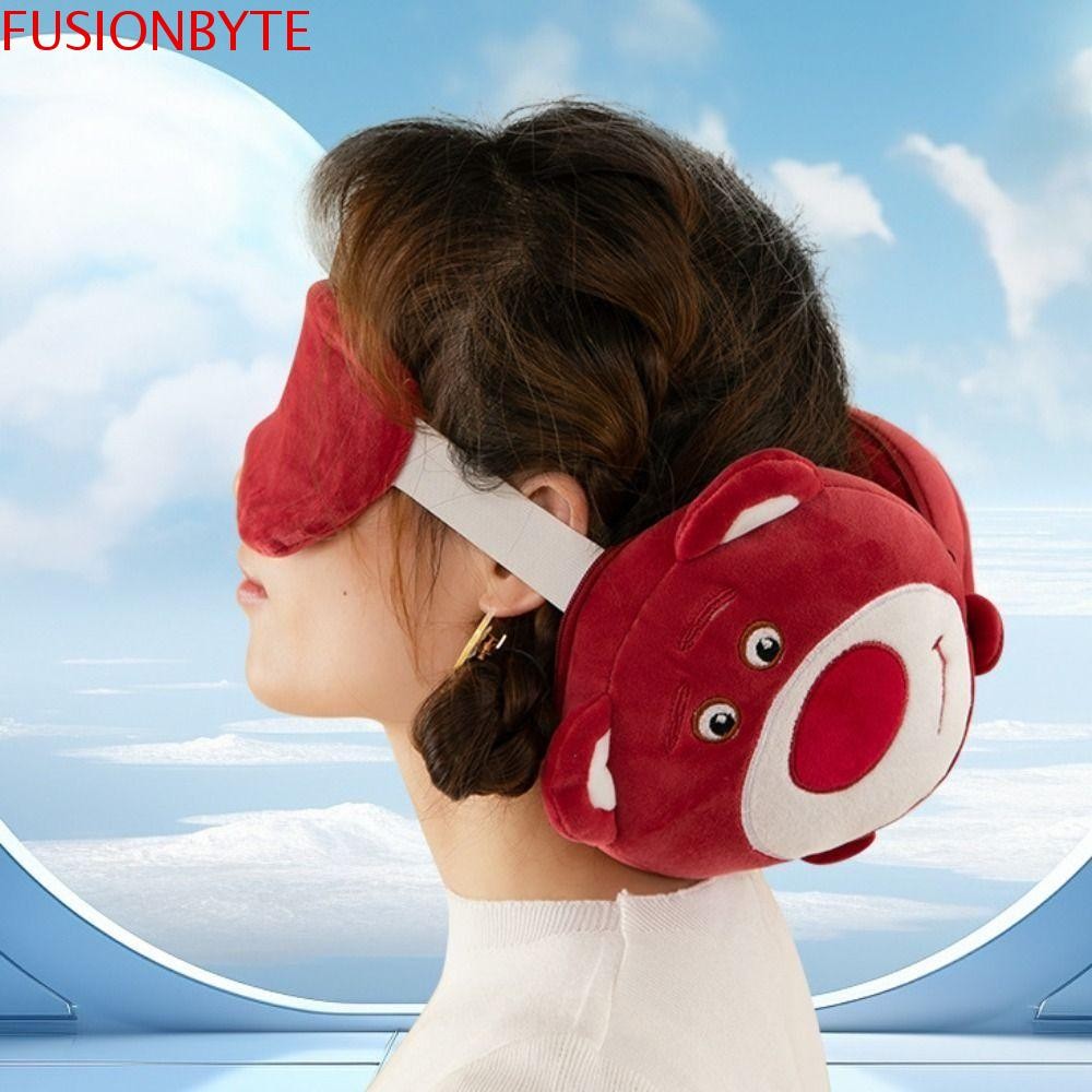 Fusionbyte หมอนหน้ากากตาการ์ตูน, Kawaii Soft 2 in 1 Eye Mask, แฟชั่นพับวงยืดหยุ่นแบบพกพาหมอนพับ ...