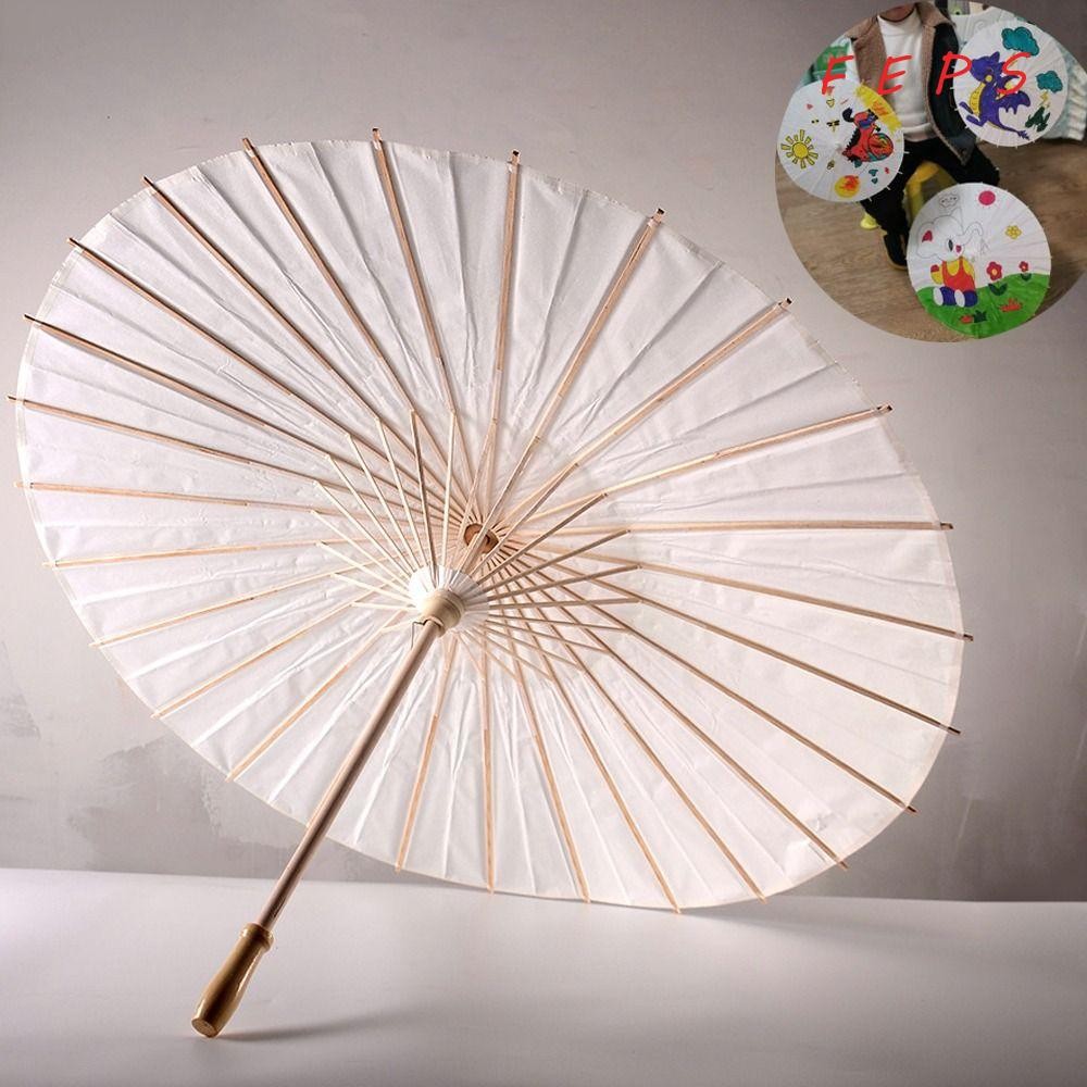 Feps ร่มกระดาษ 5 ชิ้น, ร่มตกแต่งโบราณผ้าไหม, ดอกสไตล์จีน ร่มเต้นรําสีขาว ร่มกระดาษน้ํามันผู้หญิง ...