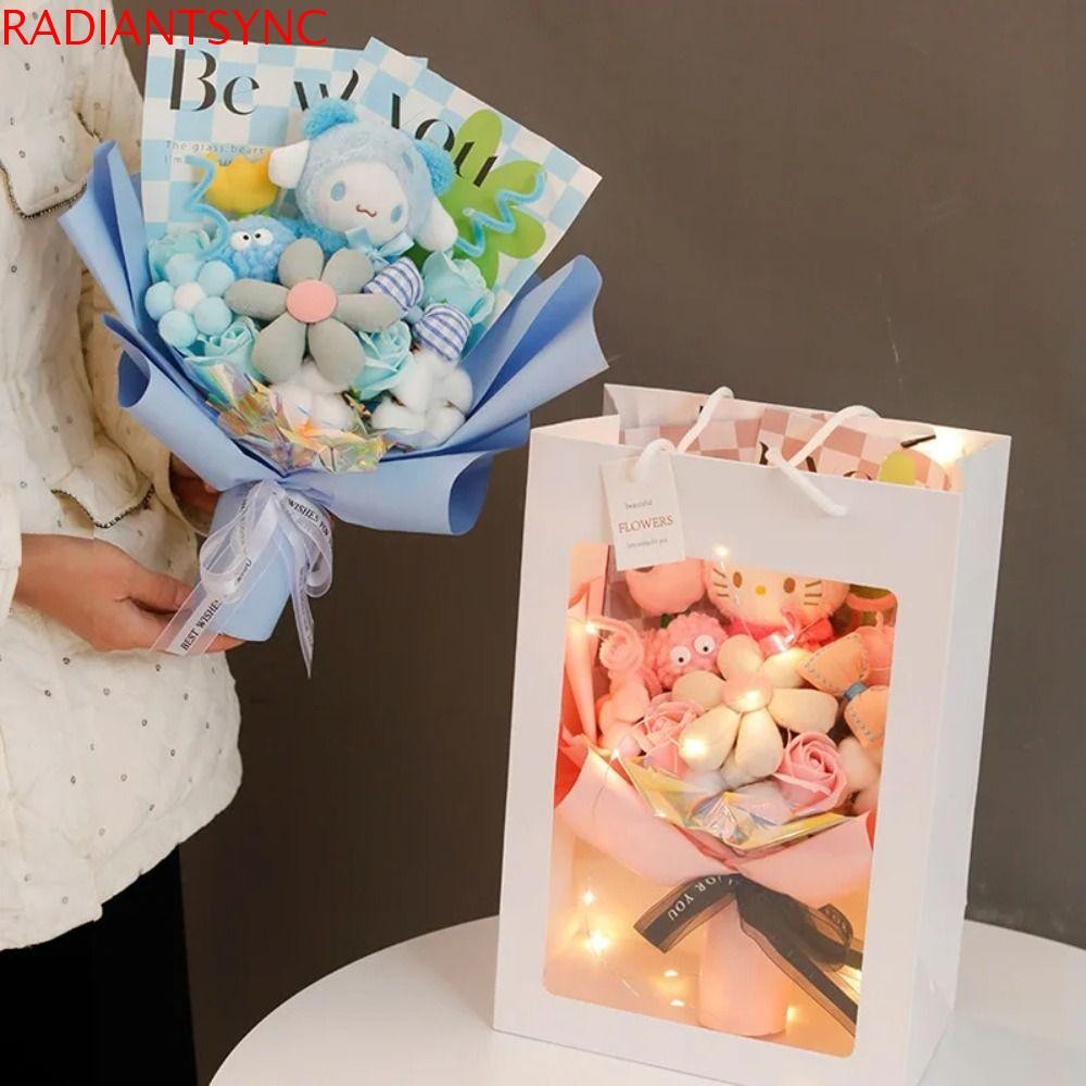 Radiantsync Cinnamoroll ตุ๊กตาช่อดอกไม้, Melody Cinnamoroll การ์ตูนช่อดอกไม้ตุ๊กตา, Kuromi ...