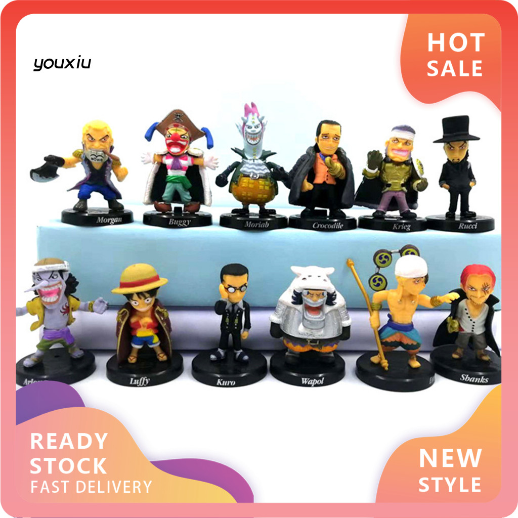 Yx 12 ชิ้น / เซต อะนิเมะ การ์ตูนน่ารัก วันพีช ลูฟี่ โมเดลของเล่น ...
