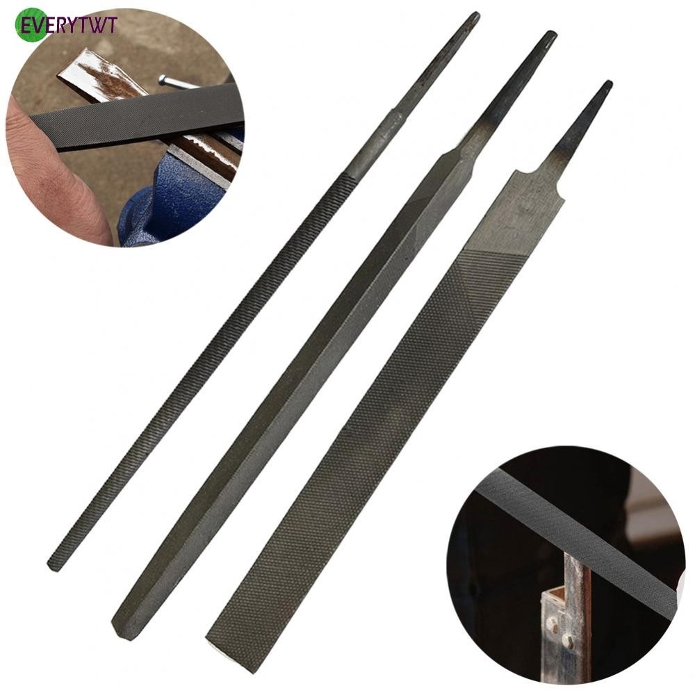NEW>>Flat Files Steel Files 3pcs Set Alloy Steel For Metalworking Brand ...