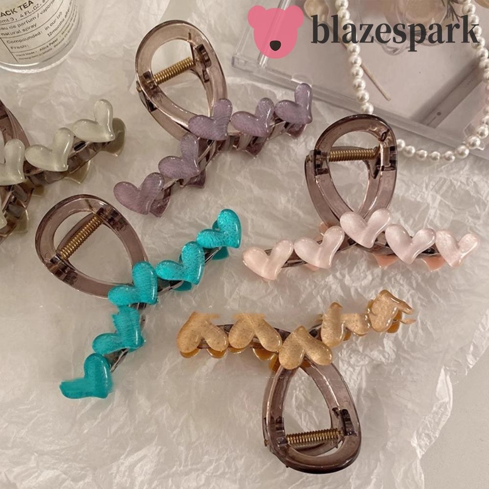 Blazespark คลิปกรงเล็บหัวใจ, ที่วางหางม้าพลาสติก Love Heart Hair Claw, Fairy Headdress สไตล์ ...
