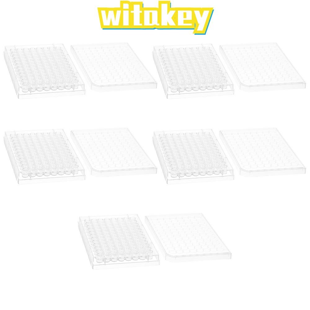 Witakey 1/5 ชิ้นเนื้อเยื่อวัฒนธรรมแผ่น, 96 เครื่องมือการทดลองที่ดี,พร้อมฝาปิดพลาสติกก้นแบน Petri ...