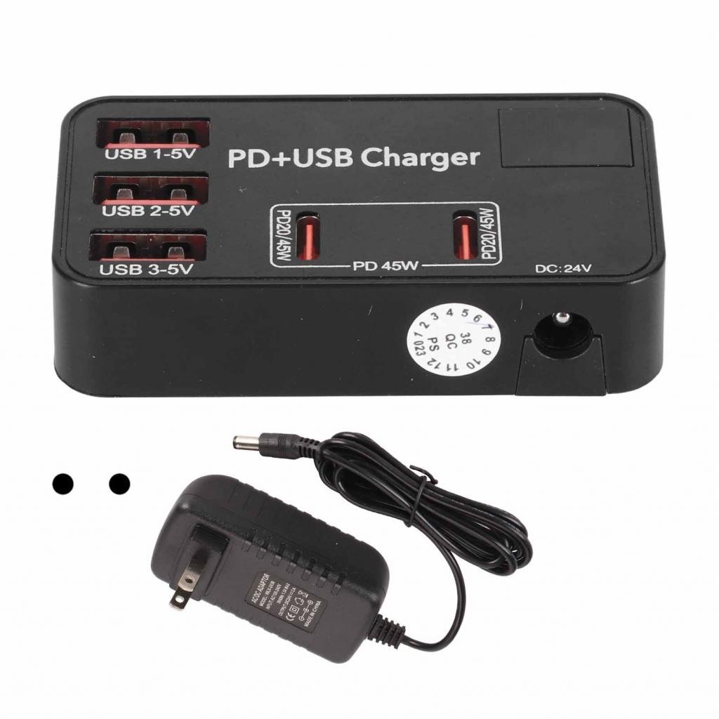 5 Port USB Charging Station 2 C 100-240V Dock for Mutiple Devices ...