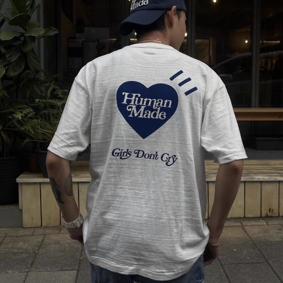 Girls Dont Cry เสื้อยืดแขนสั้นผู้ชายและผู้หญิงเสื้อยืดคอกลมด้านบน HUM ...