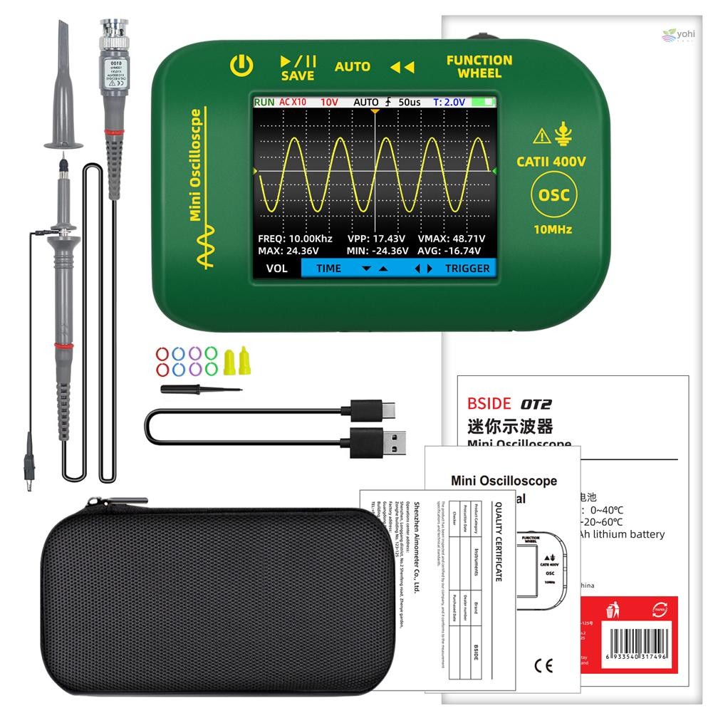 ดิจิตอล 2.8 นิ้วจอแสดงผล TFT Oscilloscope Handheld Oscope Meter 10Mhz ...