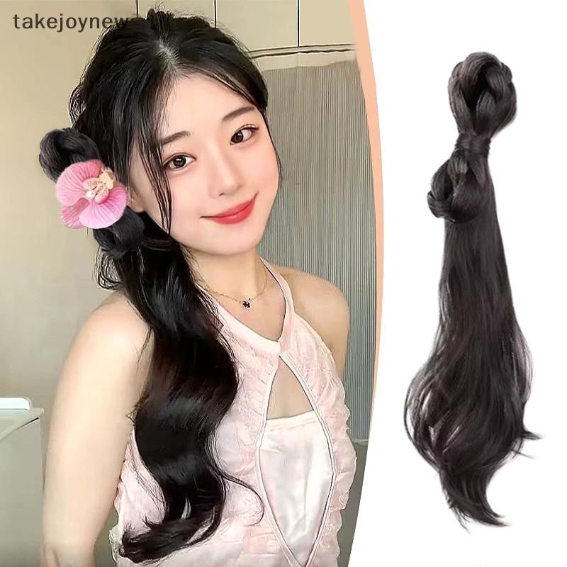 [takejoynew] 50 ซม.สไตล์จีนยาวหยิกถักโบว์คลิปวิกผมผู้หญิงต่อผมอุปกรณ์ประกอบฉากภาพเครื่องแต่งกาย ...