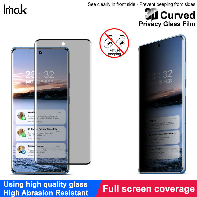 Original Imak OnePlus ACE 3 ACE3 5G ความเป็นส่วนตัวกระจกนิรภัย 3D โค้งคลุมทั้งหมด Anti Peeping ...