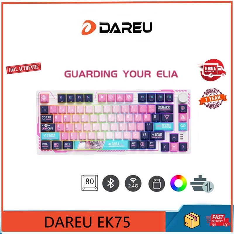 Dareu EK75 Ruiya Original IP คีย์บอร์ดไร้สายบลูทูธ ปะเก็น รูปอนิเมะ | Shopee Thailand