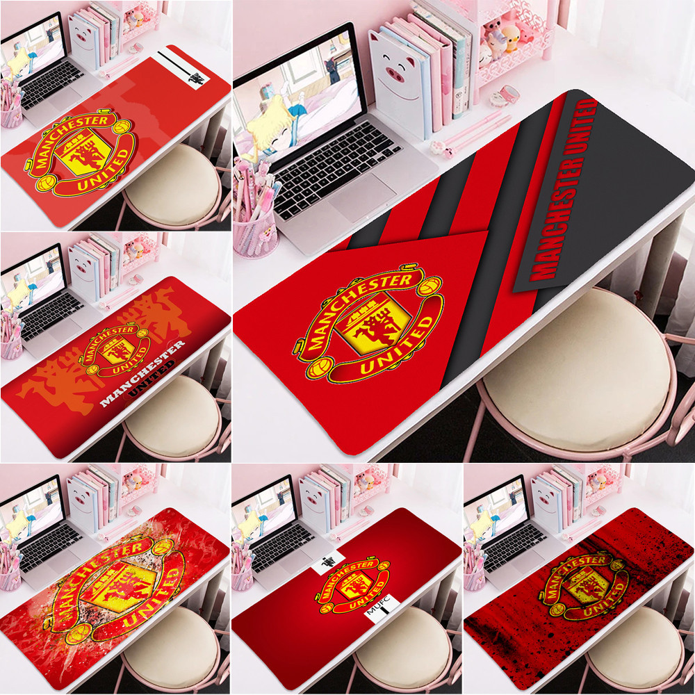 แผ่นรองเมาส์ พิมพ์ลายโลโก้ Manchester United ขนาดใหญ่ 60x30 ซม. 80x40 ...