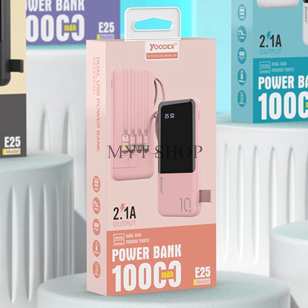 แบตสำรอง YOODEX รุ่น E25 10000mah พลังงานสูง 2.5A powerbank มีสาย ...