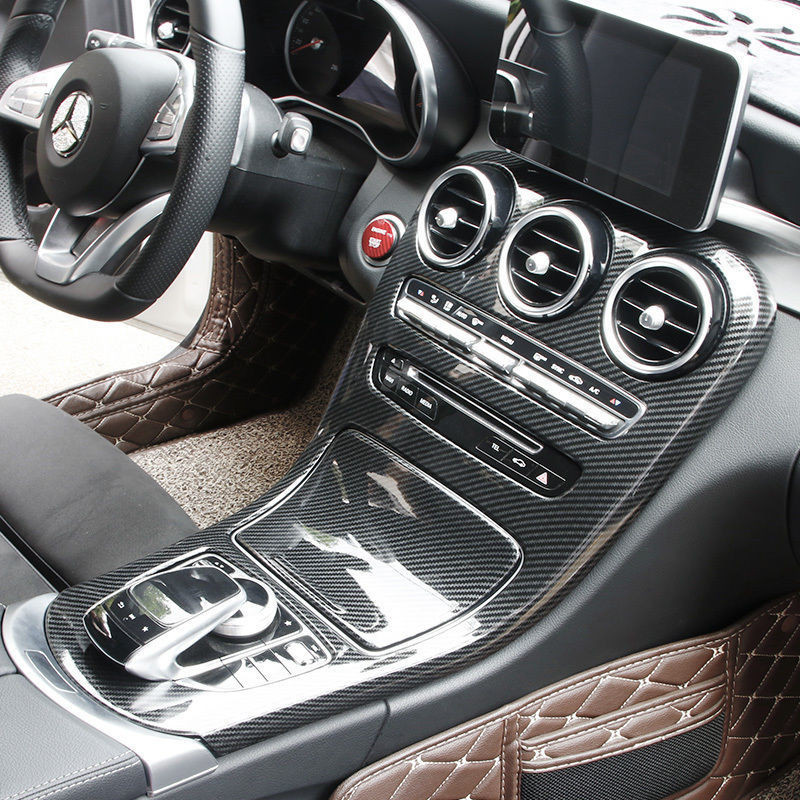 ใหม่ ฝาครอบแผงควบคุมกลาง คาร์บอนไฟเบอร์ ดัดแปลง สําหรับ Mercedes-Benz ...
