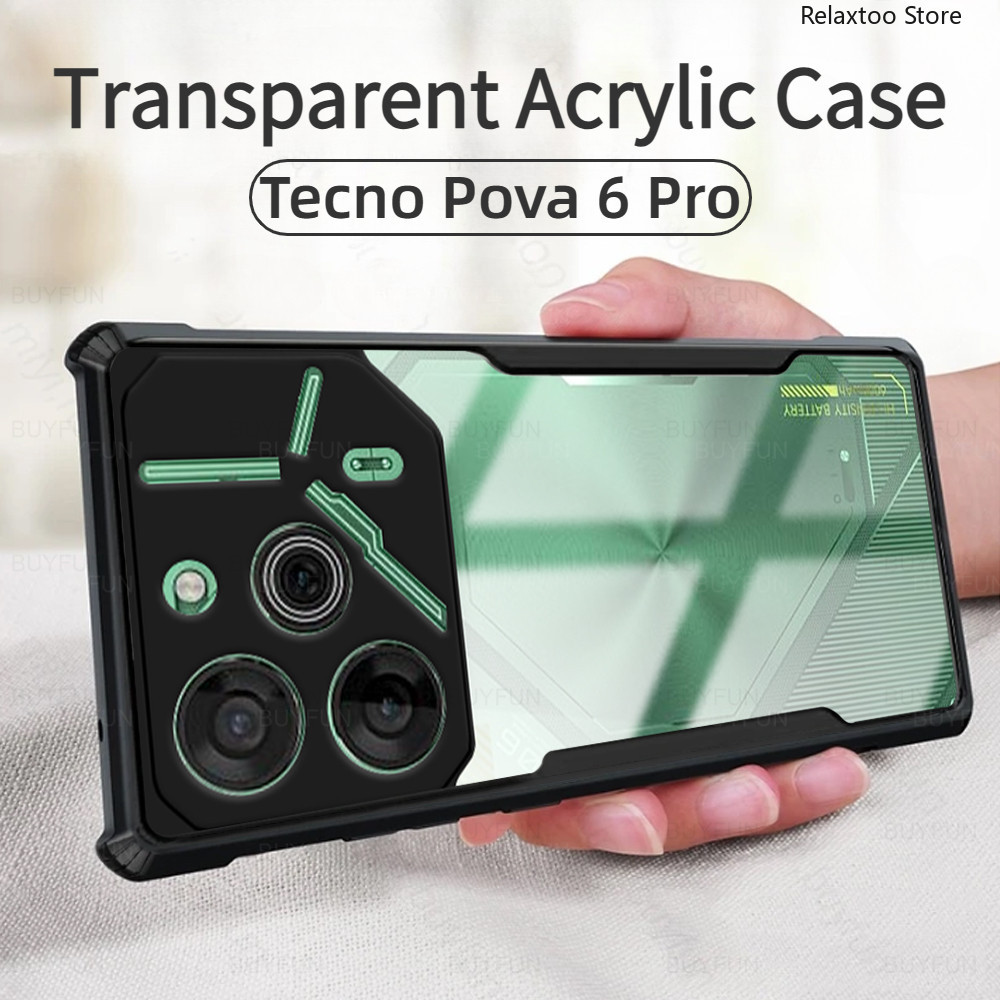 ปลอกใสสําหรับ Tecno Pova6 Pova 6 Pro Neo 6Pro 6Neo Pova6Pro Pova6Neo 5G LI9 อะคริลิคโปร่งใสนุ่ม ...