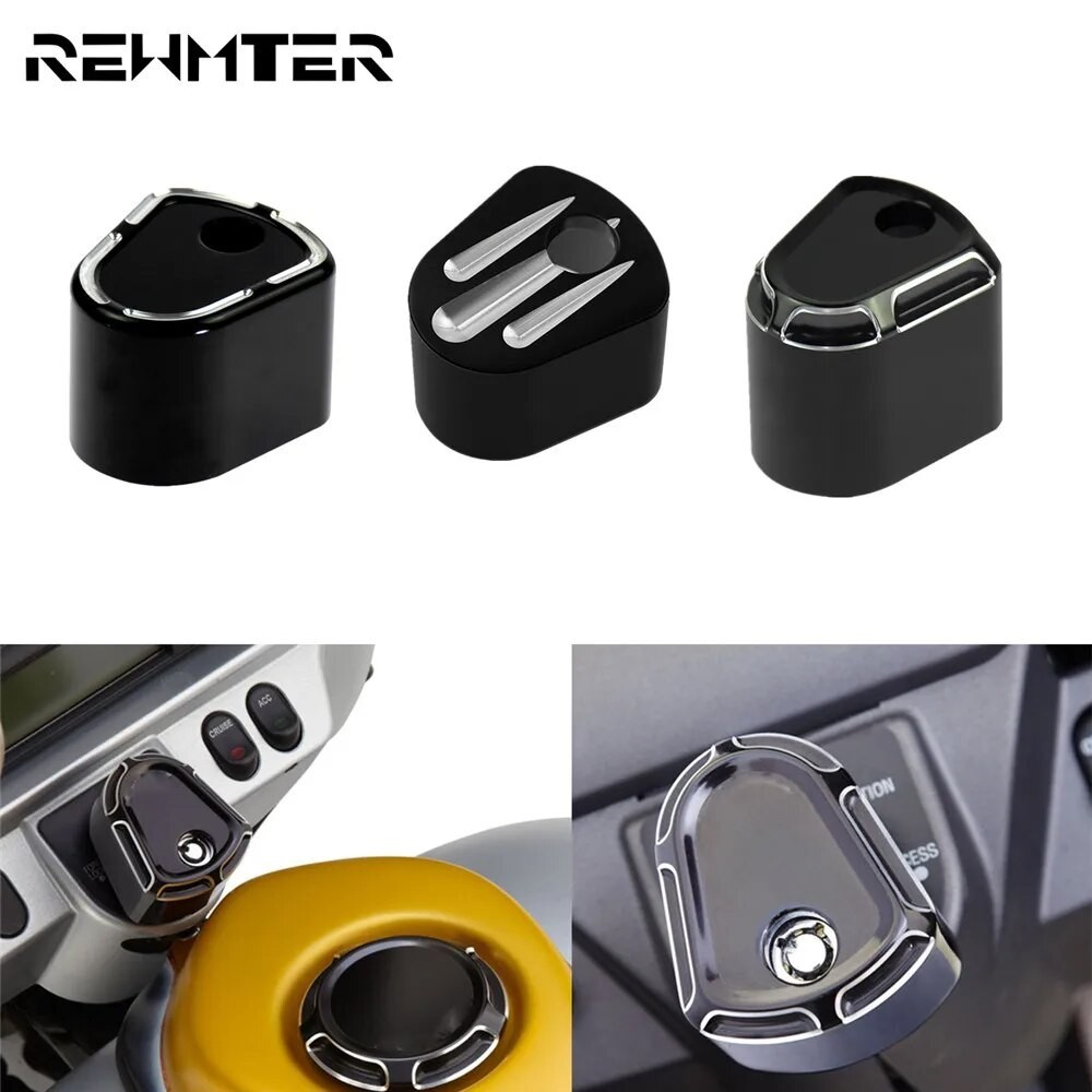 RW Motorcycle CNC Dash Accessory Pack Ignition Switch Cover Black For ...