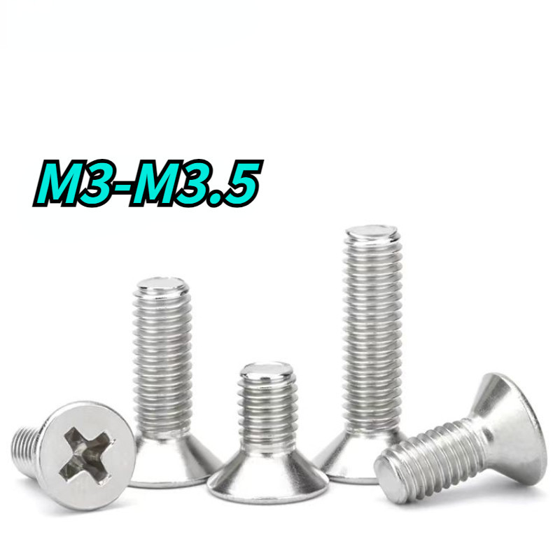 [HNK] สกรูสเตนเลส 304 หัวจม Phillips หัวแบน M3 M3.5 | Shopee Thailand