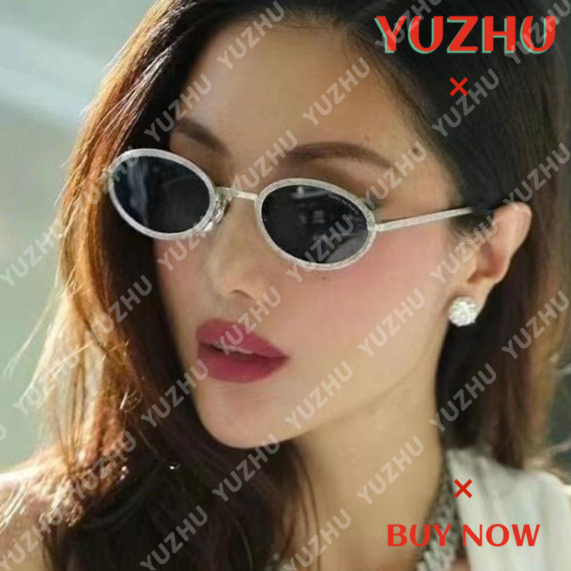 (YUZHU) แว่นกันแดดแฟชั่นเกาหลี กรอบวงรี ลายนูน กรอบเล็ก กันแดด | Shopee ...