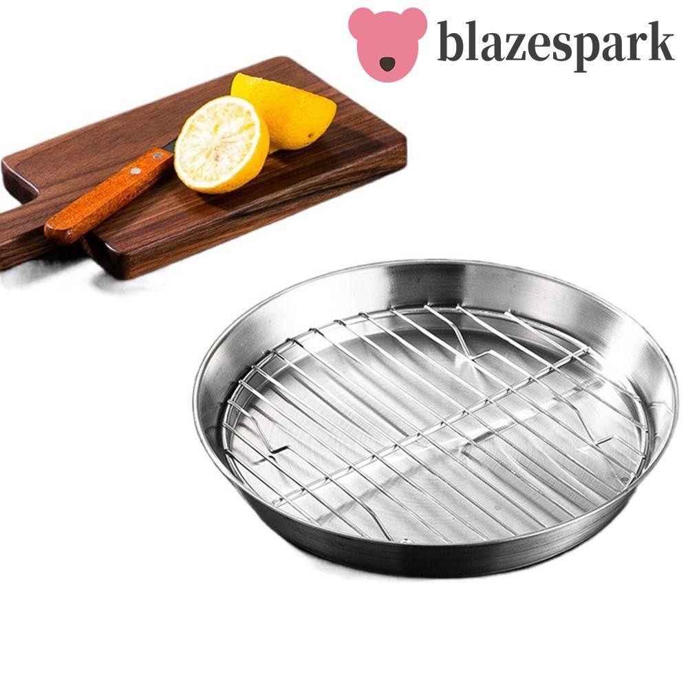 Blazespark ถาดอบทอดอากาศ, 304 สแตนเลสกระทะท่อระบายน้ําแบบวงกลมไม่ติด, ตาข่ายสูงกลมเกรดอาหาร 2 ...