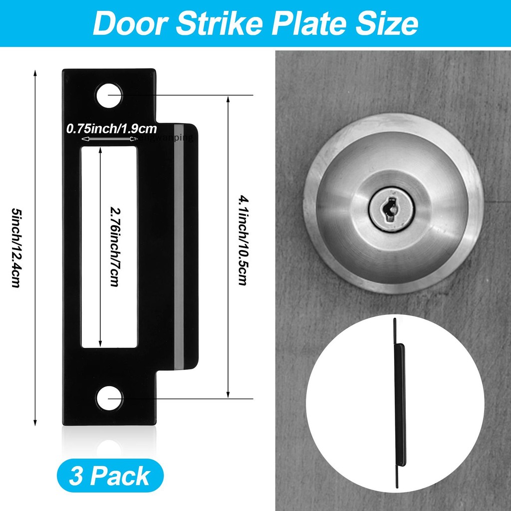 [Dew] 3 ชิ้น 4-7/8" Universal Door Strike Plate เปลี่ยนสแตนเลสสตีลล็อค ...