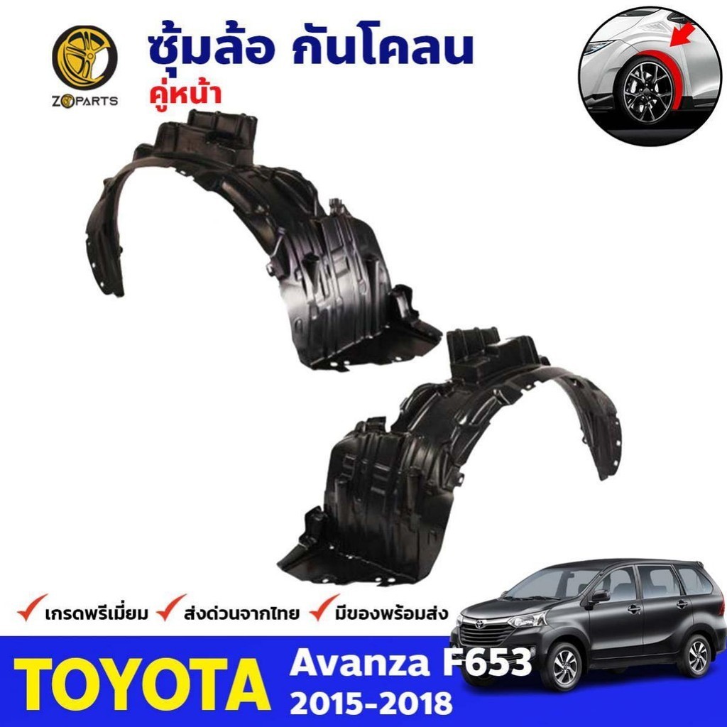 พลาสติกซุ้มล้อ Toyota Avanza F653 2015-18 คู่หน้า ซ้าย ขวา โตโยต้า อแวน ...