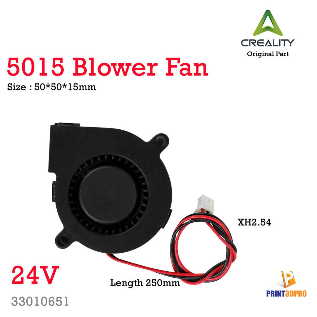 Creality Part 5015 Blower Fan 24V 0.12A Cable Length 250mm XH2.54 3D ...