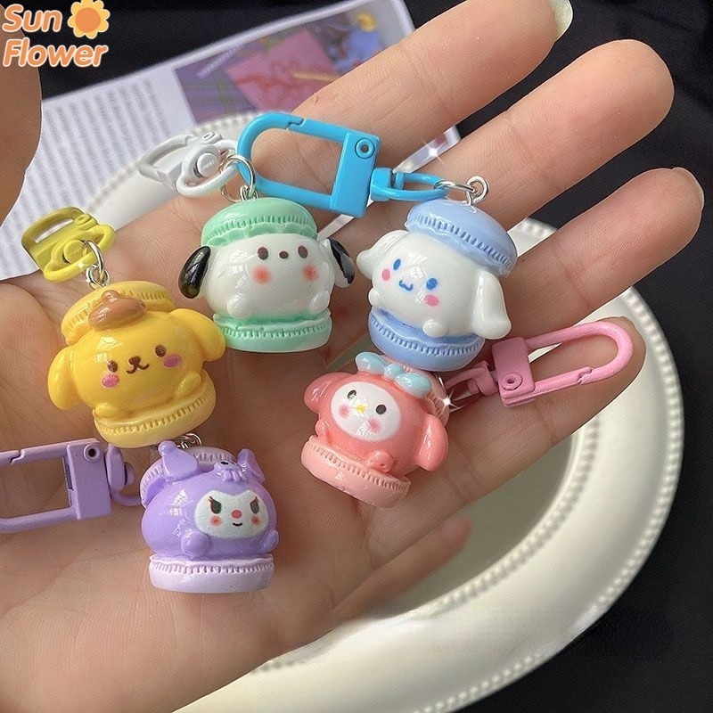 พวงกุญแจพวงกุญแจ Macaron จี้แหวนกุญแจน่ารัก Pacha พวงกุญแจสุนัข Ins จี้ ...
