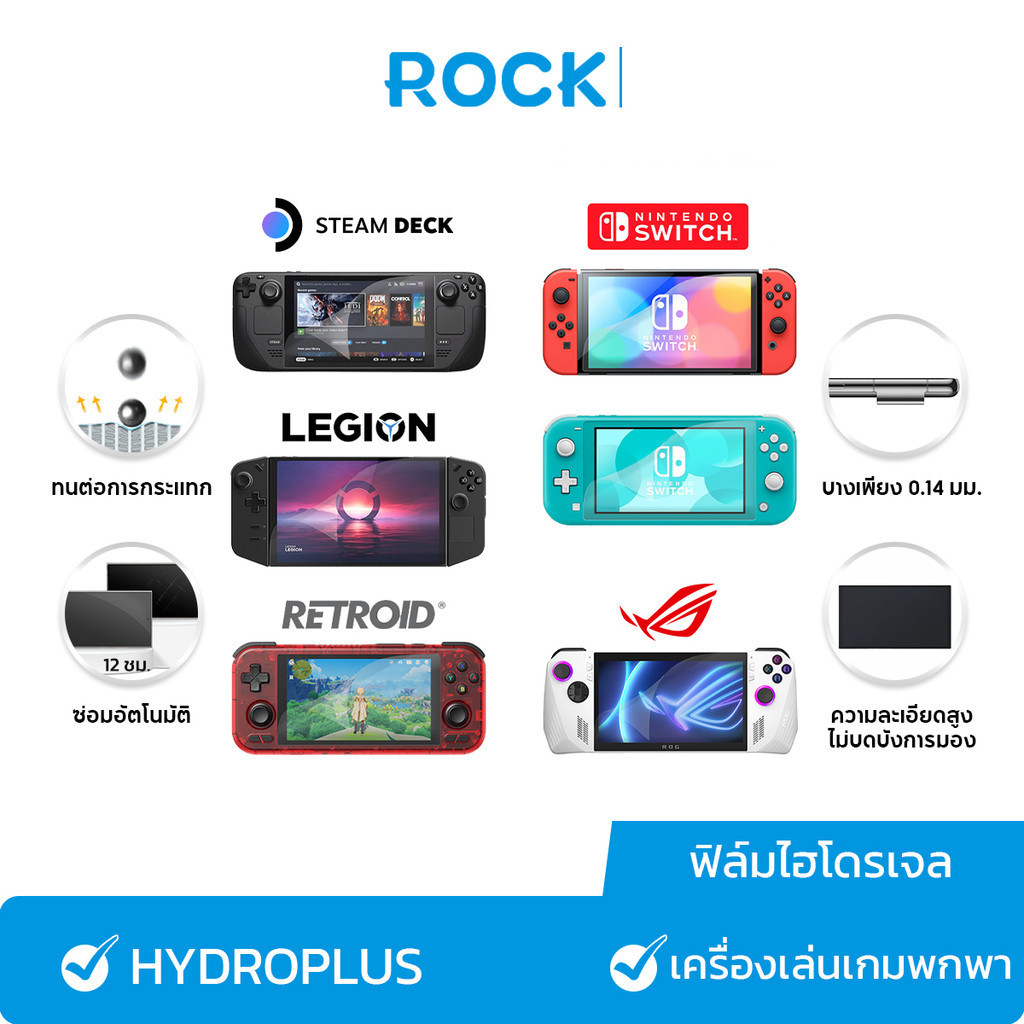 rock space ฟิล์ม Nintendo Switch ฟิล์ม ROG Ally ฟิล์ม Steam Deck ฟิล์ม ...