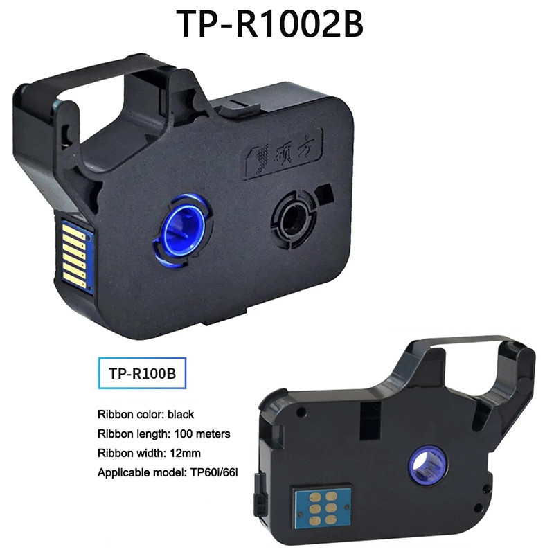 Tp-r100b / TP-R1002B Supvan PVC แขนความร้อนหดเทปสีดําซี่โครงสําหรับ TP70 TP76i TP80 TP86 พิมพ์ ...