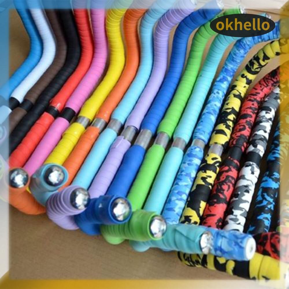 [Okhello.th] 2pcs ขี่จักรยานจักรยานเสือหมอบกีฬา Cork เทปแฮนด์ + ปลั๊ก 2 ...