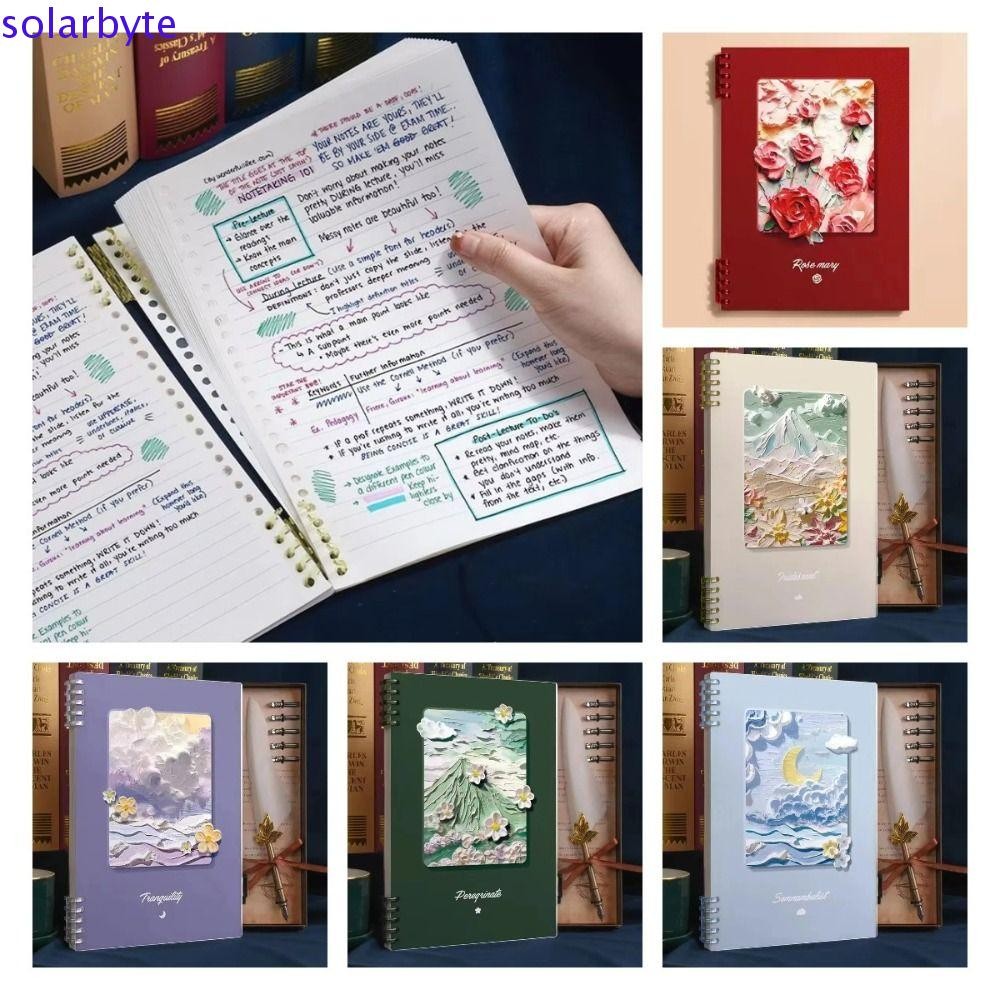 Solarbyte หนังสือหลวม, ภาพวาดสีน้ํามัน A5/B5/A4 กระดาษฟิลเลอร์โน้ตบุ๊ค, Creative หนาฝาครอบ Rose ...