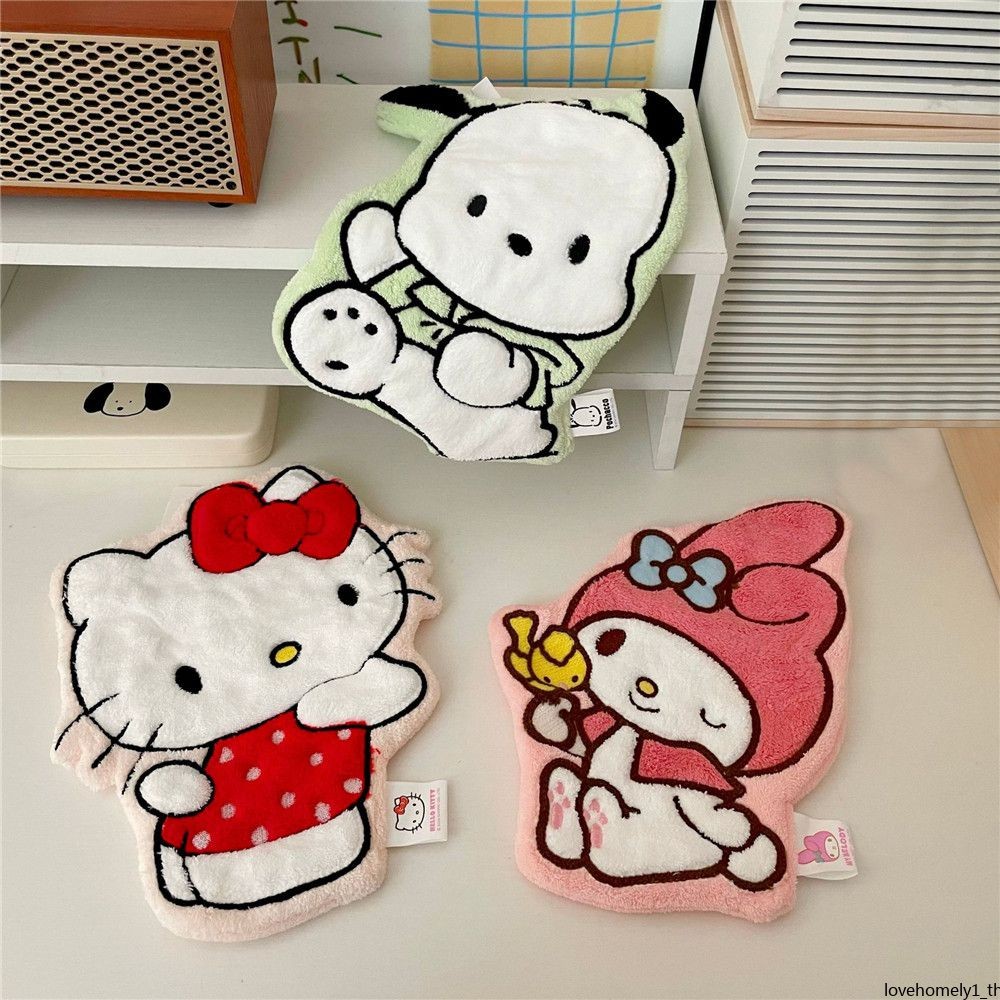 Hello Kitty My Melody Pochacco การ์ตูนน่ารักแขวนผ้าเช็ดมือ Kawaii น้ํา ...