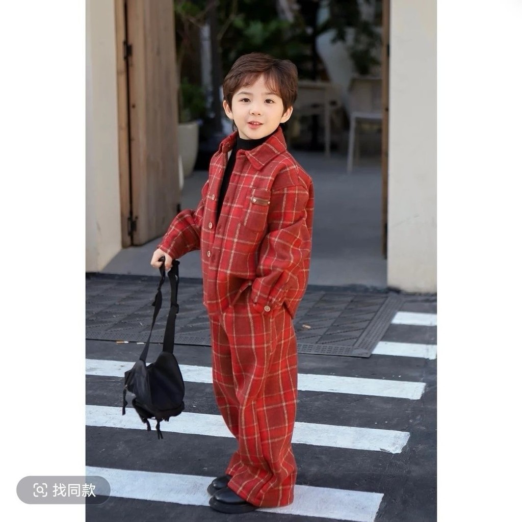 Pdd// Boy Baby Fleece Lining เสื้อผ้าหนาเด็กลายสก๊อต One- Piece ขนแกะ ...