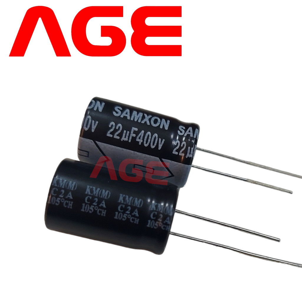22uF 400V 105C Electrolytic Capacitors SAMXON 12.5X21X5.0mm | Shopee ...