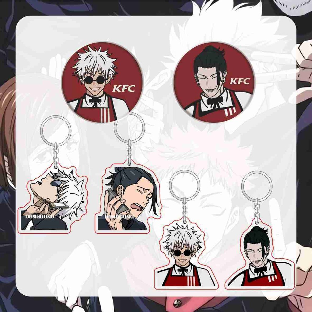 พวงกุญแจอะคริลิค จี้การ์ตูนอนิเมะ Jujutsu Kaisen KFC Gojo Satoru Geto ...