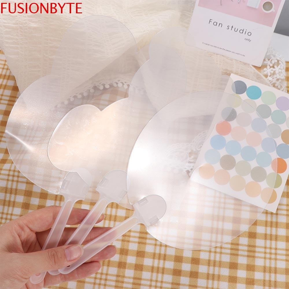 Fusionbyte พัดลมมือโปร่งใส, งานฝีมือแบบพกพา DIY พัดลมเปล่า, ใช้งานง่ายน่ารัก DIY Graffiti Fan ...