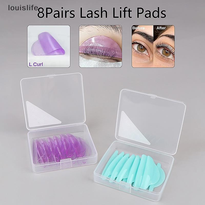 Leth หมวกรูปร่างกาวฟรีซิลิโคน Eyelash Rod Pads 8 คู่ Sticky Lashes Lift ...