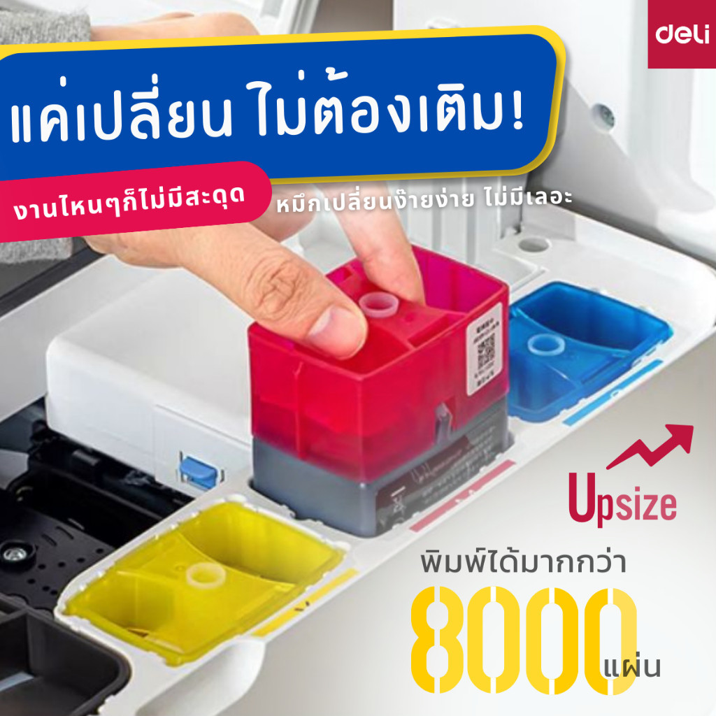【ส่งฟรี】DELI D311NW เครื่องพิมพ์อิงค์เจ็ท All in One [WIFI] Inkjet ...