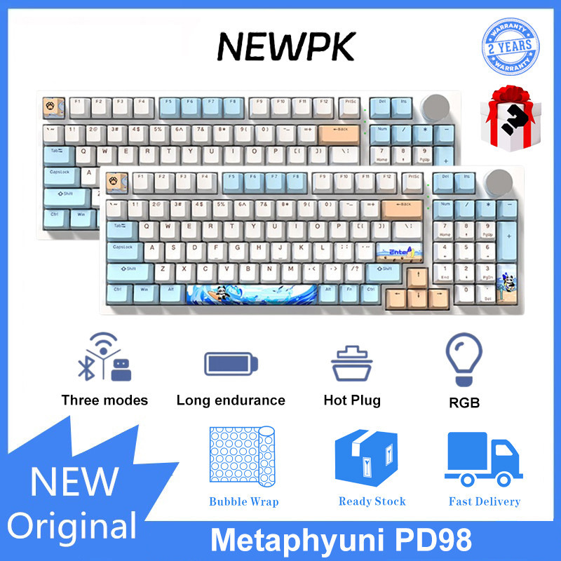 Metaphyuni PD98 คีย์บอร์ดเมคคานิคอลไร้สายบลูทูธ สามโหมด RGB | Shopee ...