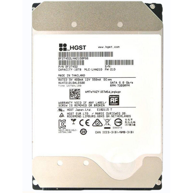 Hitachi/hgst ฮาร์ดไดรฟ์ฮีเลียม 10TB HDD SATA3.0 6Gb/s 7200rpm 256M 3.5 ...